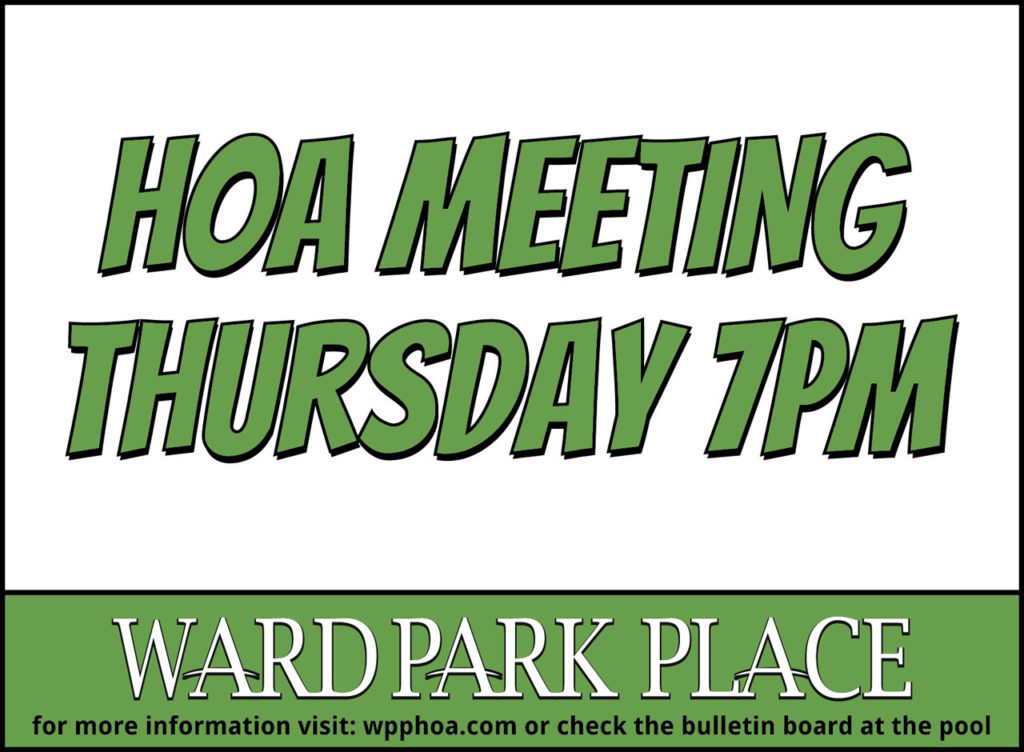 Annual HOA Meeting This Thursday April 26 7PM At The Pool Ward Park annual-hoa-meeting-this-thursday-april-26-7pm-at-the-pool-ward-park